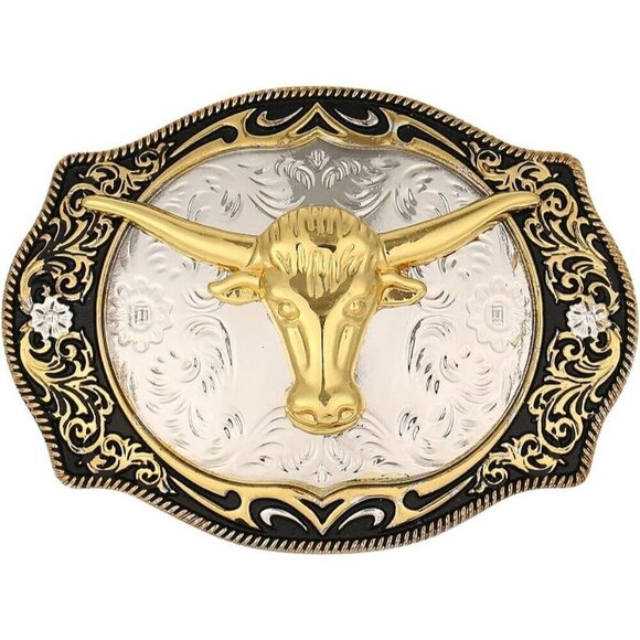 Accessories | Long Horn Bull Belt Buckle Golden Rodeo Texas Cowboy ...